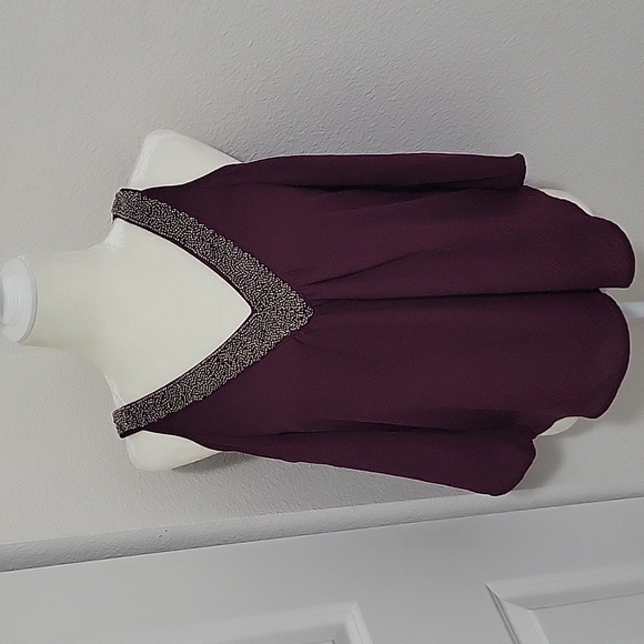 Socialite | Tops | Socialite Sheer Openshoulder Top With Beaded ...